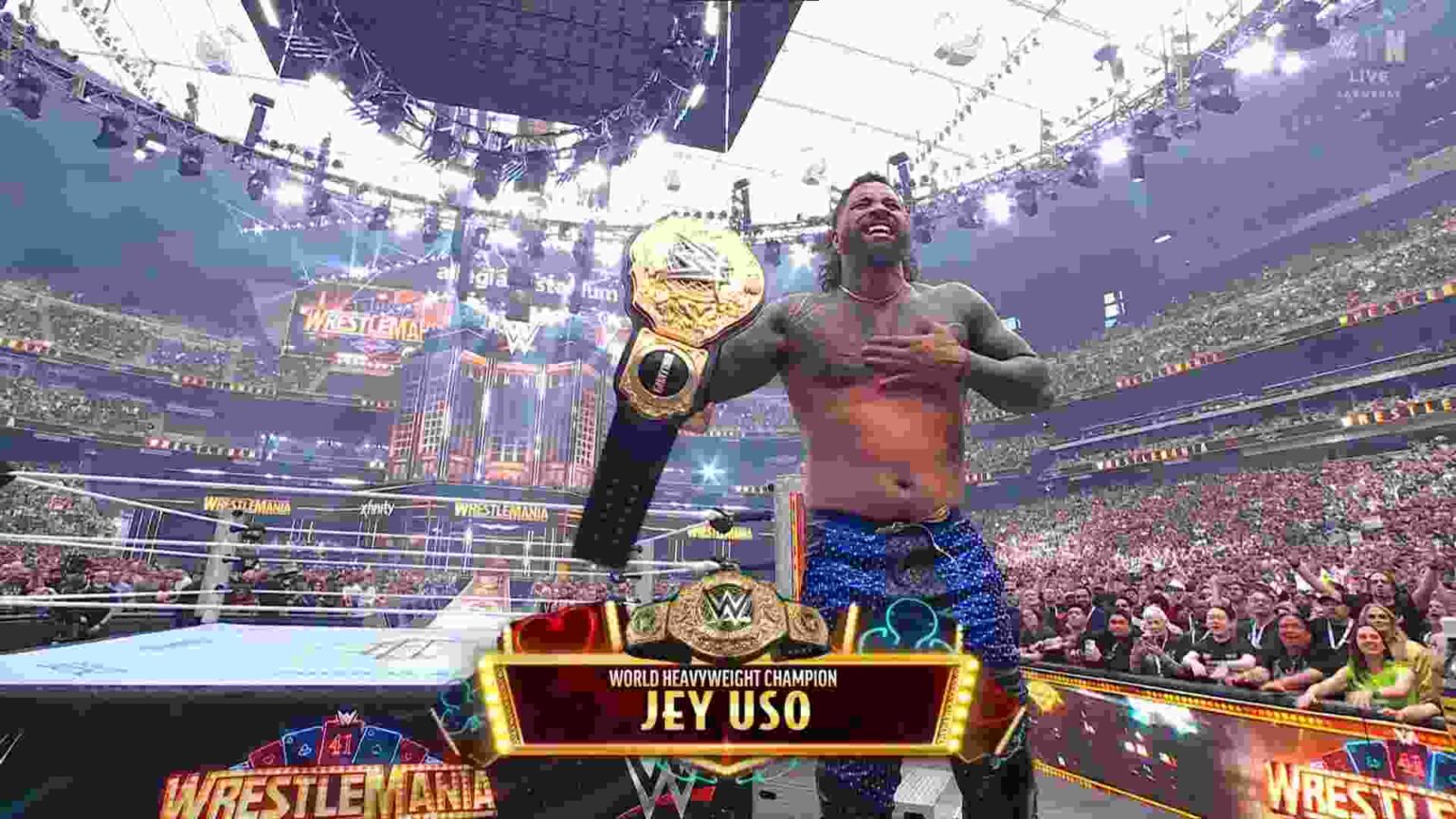 Jey Uso gana el título mundial pesado en WWE WrestleMania 41 Jey Uso gana el título mundial pesado en WWE WrestleMania 41