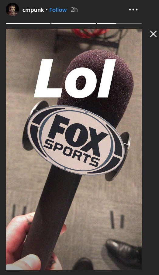 CM Punk sube una foto sobre FOX Sports a Instagram - Planeta Wrestling
